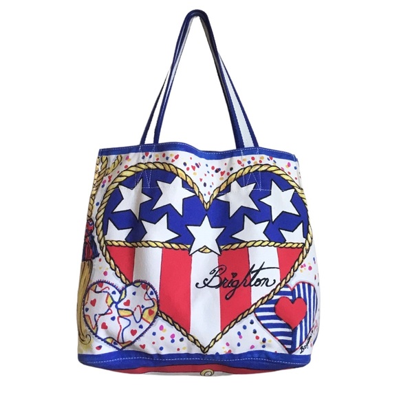 Brighton | Bags | Brighton Star Spangled Heart Fashionistas Canvas ...